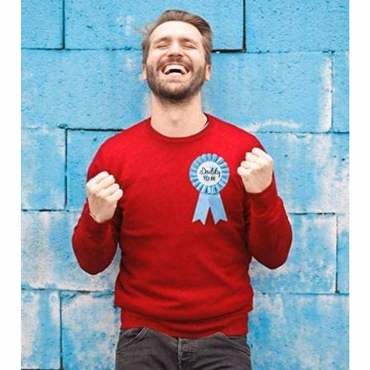 2 Pieces Daddy and Mom to Be Tinplate Badge Pin Gender Reveal Button Pins New Daddy Mommy Gifts for Baby Shower