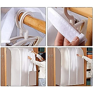 Huibaite Clothing Dust Bag Hanging Clothes Cover Dustproof - Lightweight Translucent Full Zipper Bags Hanging Dress Bag Washable Cover for Household Storage-4pcs (24”x 20”x 36”inch)