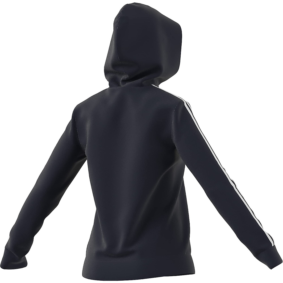 adidas Women's Essentials Single Jersey 3-Stripes Full-Zip Hoodie, Legend Ink/White, Medium