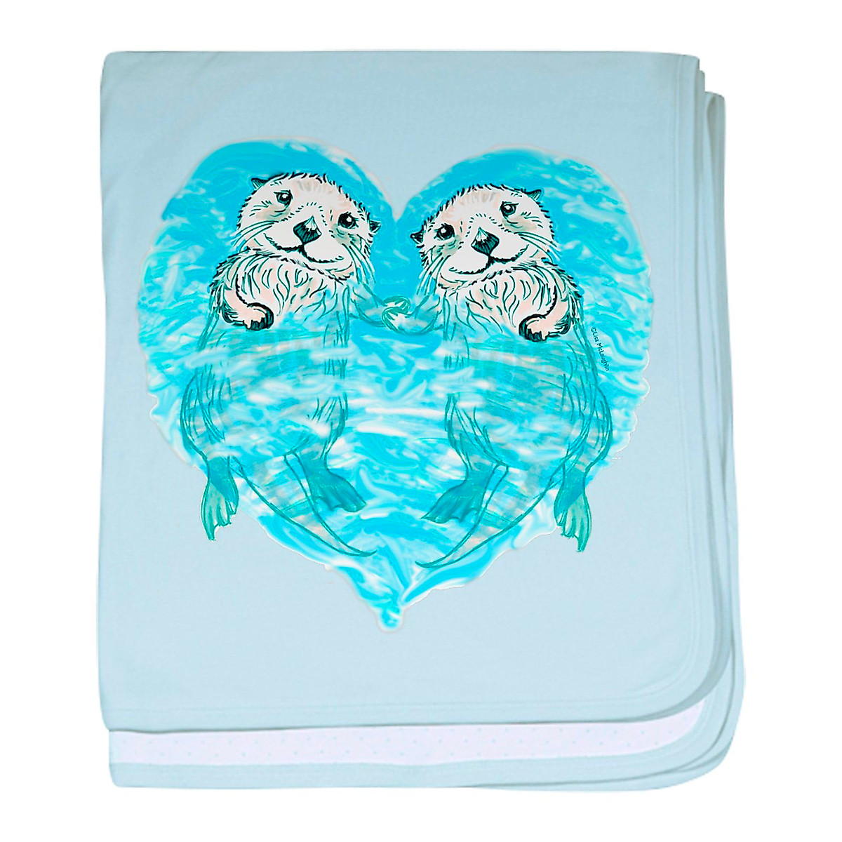 CafePress Sea Otters Holding Hands Baby Blanket, Super Soft Newborn Swaddle