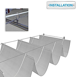 PATIO Pergola Shade Cover for Deck Patio Backyard Canopy Shade Awnings Retractable Slide Wire U Shape Replacement Shade Cover Come with Cable Hardware 3'Wx16'L Light Grey