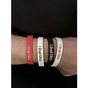 Klever Media Corp. faith inspired i God this bracelet, spiritual wristband part of the i-Godit collection (black with white lettering)