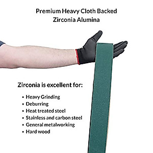 Red Label Abrasives 2 X 72 Inch 36 Grit Metal Grinding Zirconia Sanding Belts, 6 Pack