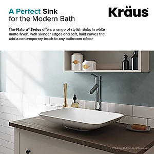 Kraus KSV-4MW Natura Bathroom Sink, Rectangular 19.6 x 15.7 inch