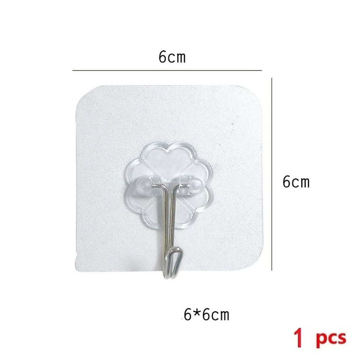 NevStp 1-10PCS Transparent Stainless Steel Strong Self Adhesive Hooks Key Storage Hanger for Kitchen Bathroom Door Wall Multi-Function,Transparent,1PCS