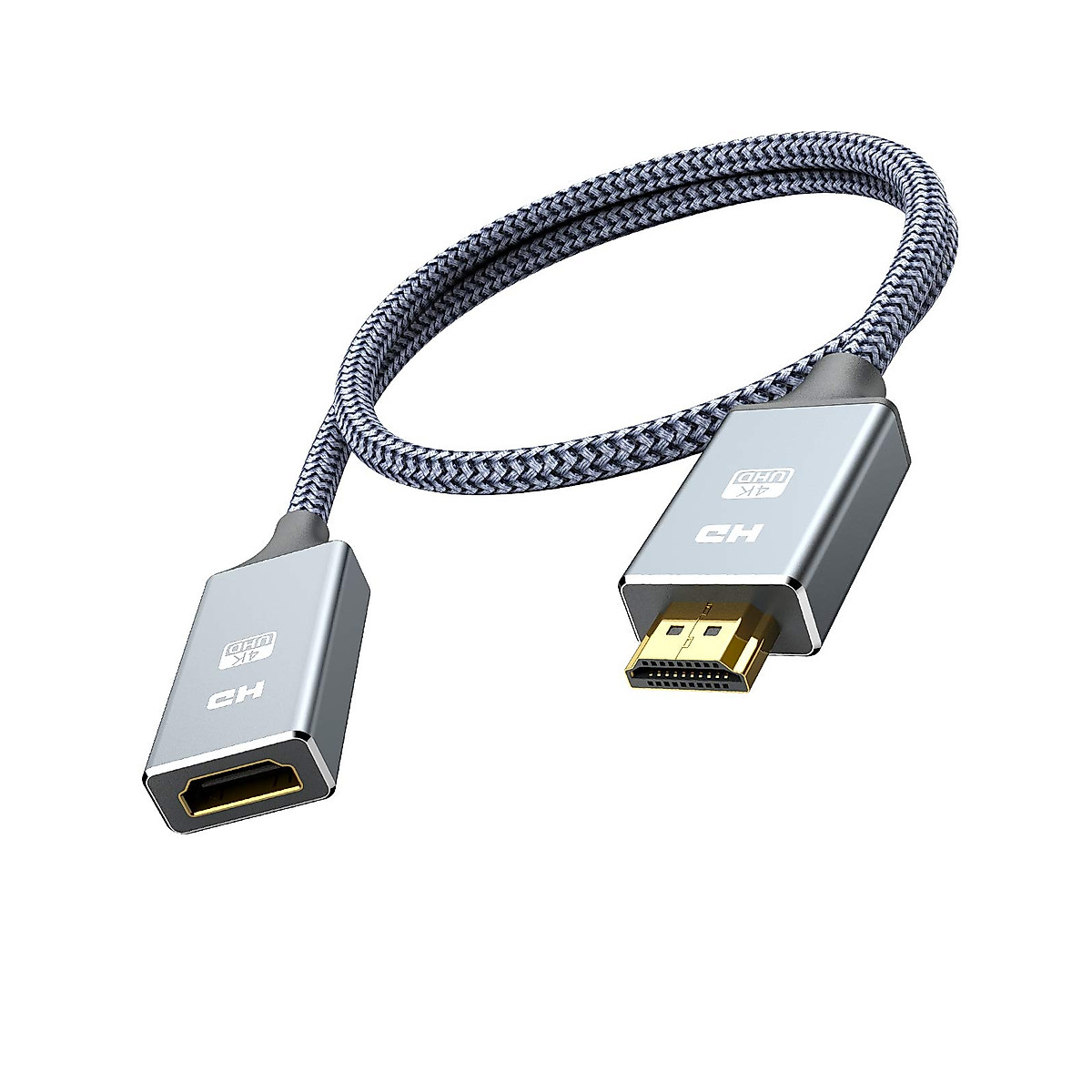 oldboytech HDMI Extension Cable 1FT, 4K HDMI Extender Male to Female Cable, Nylon Braided 2.0 hdmi Extender Cable Supports 3D, Full HD,2160p,Compatible with Roku Fire Stick,for PS4,for HDTV, Monitor