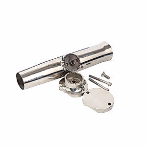 Amarine Made 2Pcs Fishing Rod Holder, Stainless Tournament Style Clamp on Rod Holder, Rail Mount Fishing Pole Holder for Rails 1-1/4" to 2"