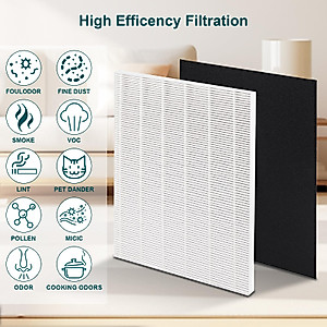 CERO D480 Replacement Filter D4 Compatible with Winix D480 Air Purifier, Item Number 1712-0100-00, 2 Grade Filter & 8 Activated Carbon Filters
