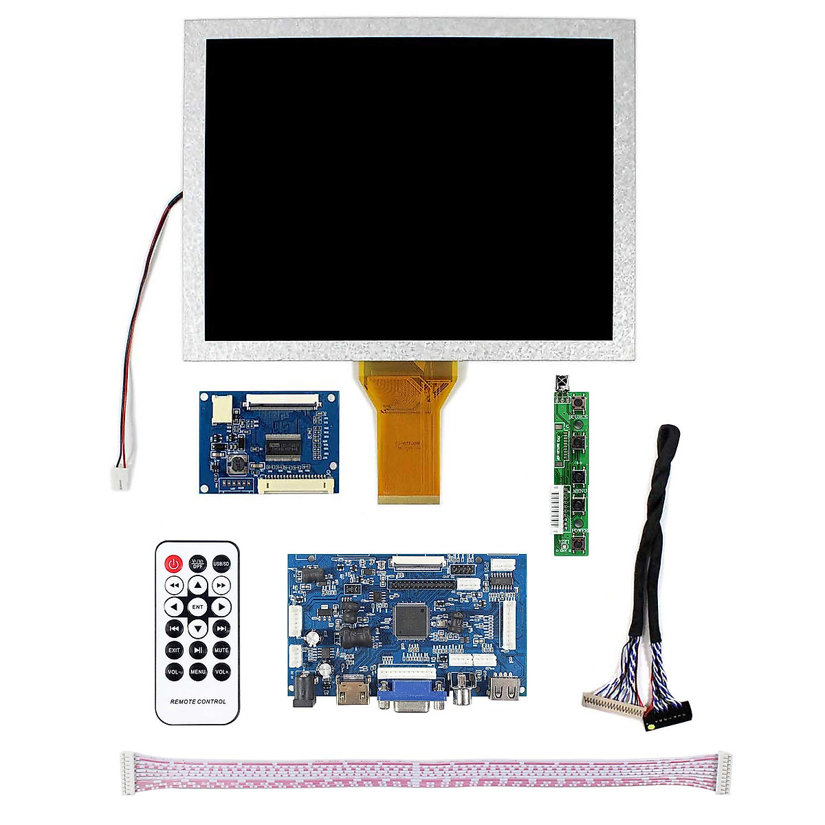 8inch EJ080NA-05A Screen 800x600 Monitor Panel Work with HDMI VGA 2AV USB Ports 50Pins Controller Driver Board