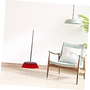 TOKIDNY Home Cleaning Supplies Handle Broom Cleaning Broom Office Cleaning Supplies Floor Broom Commercial Angle Broom Floor Sweeping Broom Floor Scrub Brush Home Broom Stainless Steel Red