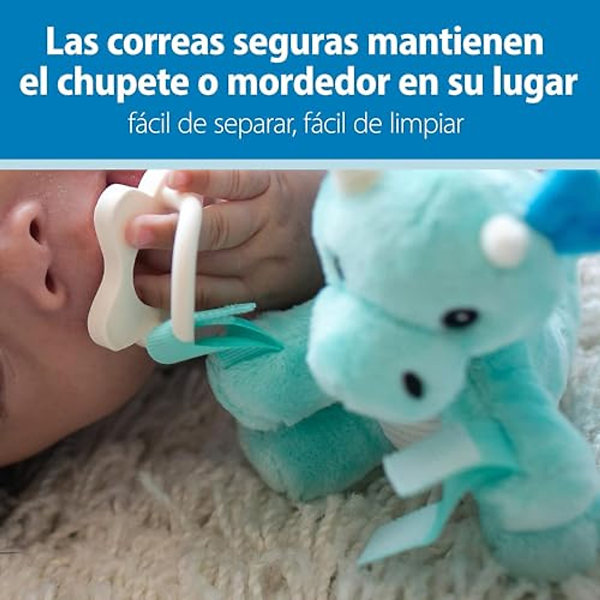 Dr. Brown's Lovey Pacifier and Teether Holder, 0 Months Plus, Giraffe with Green Pacifier