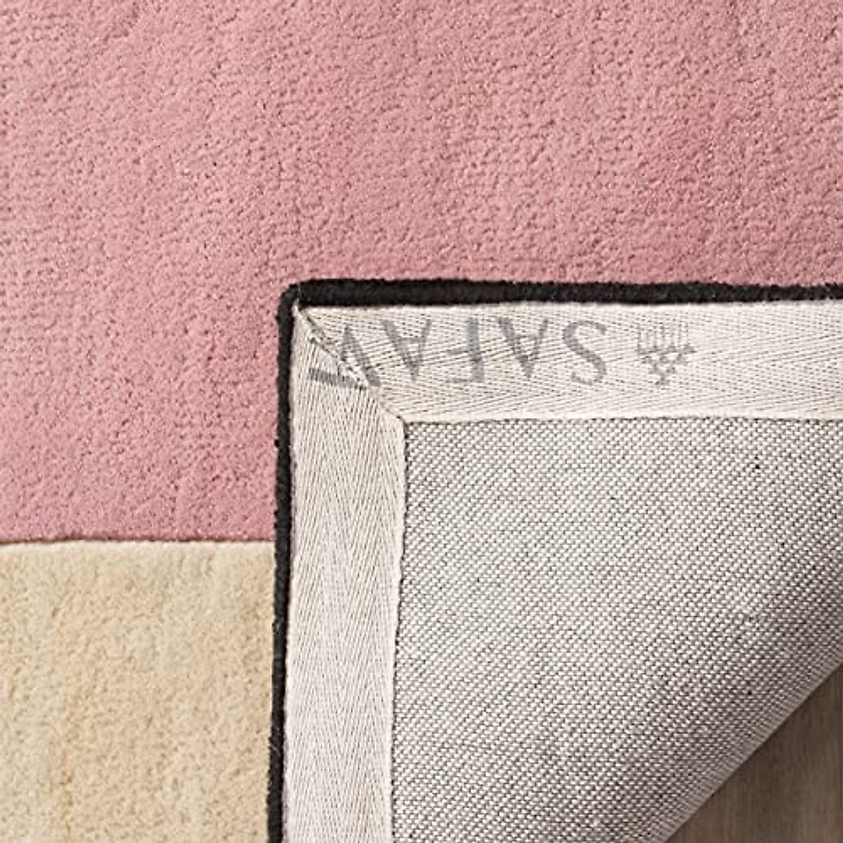 SAFAVIEH Fifth Avenue Collection 3' x 5' Ivory/Black FTV122A Handmade Mid-Century Modern Abstract Wool Area Rug