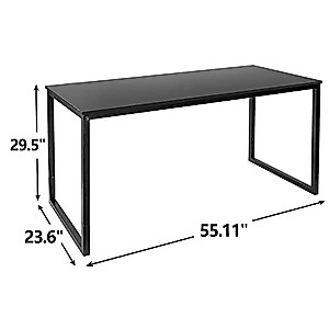 ZenStyle Computer Desk 55" Large Office Desk Computer Table Laptop PC Simple Study Writing Desk for Home Office, Black