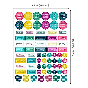 12 Sheets (650 Stickers) Planner Stickers for Notes Travel Business Trips Parties Daily Holidays Goals Encouragement Planning Notes Ideas