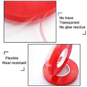 Pimoys 2mm / 3mm x 25m Double Sided Phone Repair Adhesive Tape, 2 Rolls Heat Resistant High Adhesion Transparent Acrylic Tape, LCD Screen Repair Sticker for Cell Phone Touch Screen Repair