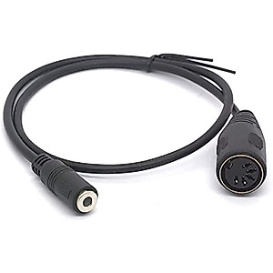 PIIHUSW 3.5 to MIDI Cable Adapter 5 Pin Din Female Plug to 3.5mm (1/8 in) Female Jack Audio Adaptor for Bang & Olufsen, Naim, Quad.Stereo Systems (50 cm)