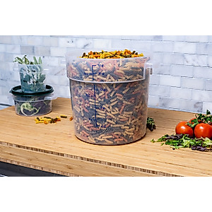 Carlisle FoodService Products Storplus Round Food Storage Container with Stackable Design for Catering, Buffets, Restaurants, Polypropylene (Pp), 18 Quart, Clear, (Pack of 6)