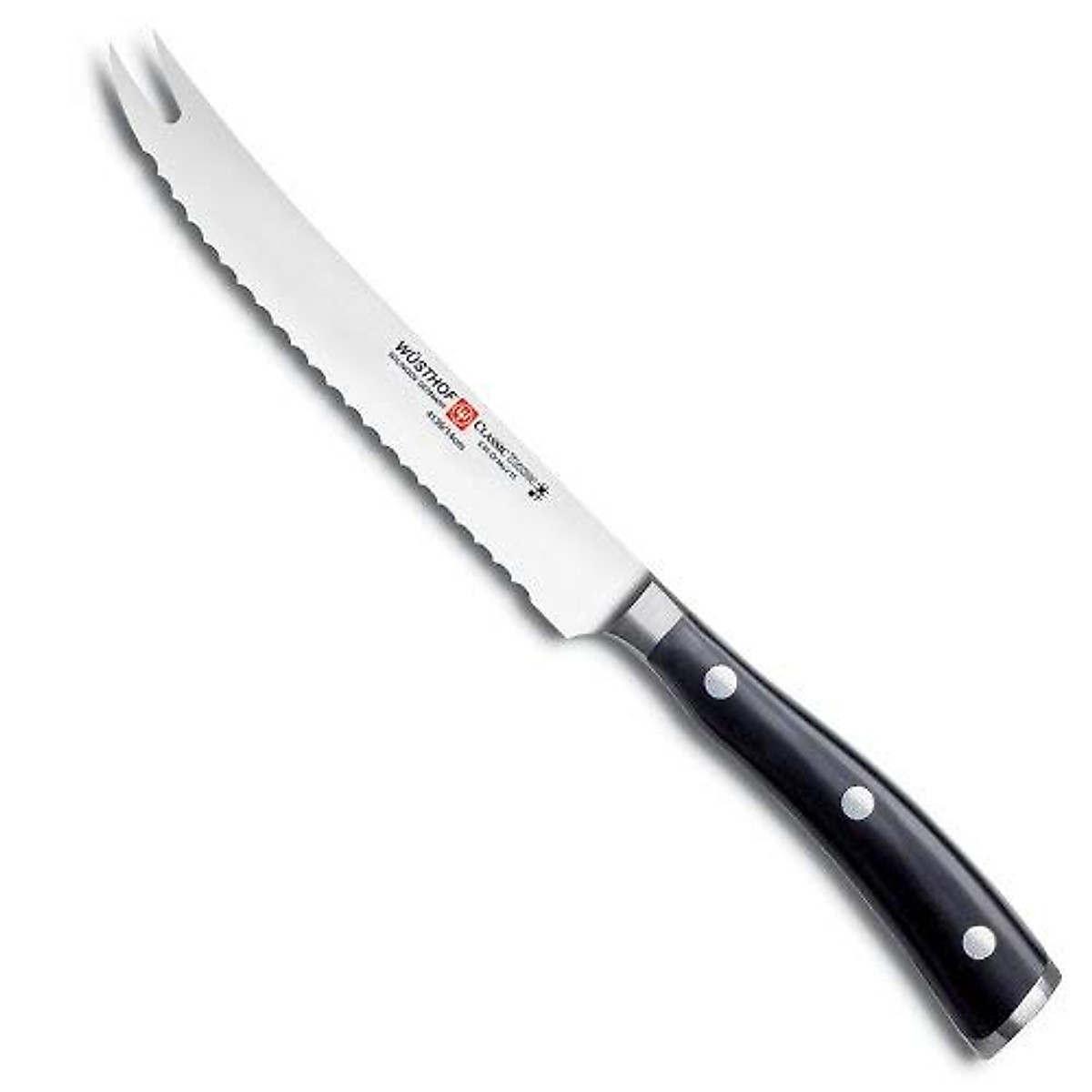 Wüsthof Classic IKON Precision Forged High-Carbon StainlessSteel German Made, 5" Toma, 5" Tomato Knife Full-Tang Handle with Half Bolster