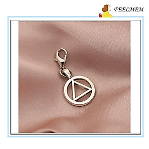 FEELMEM AA Recovery Jewelry AA Sobriety Charm Zipper Pull Alcoholics Anonymous Gifts Sober Sobriety Charm Sobriety Gifts