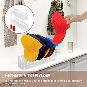 LOQJSS Hat Stand For Baseball Caps 2 Pack,No Install Acrylic Hat Holder,Acrylic Hat Organizer For Baseball Caps,Hat Storage For For 14 Baseball Caps For Bedroom,Closet,Dresser,Entrance