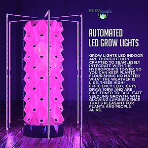 Nutraponics Hydroponics Indoor Garden Growing System - Automated Aeroponic Vertical Tower Garden + LED Grow Lights Planting Kit Farm Plants Fresh Herb Garden, Fruits & Vegetables Nursery - 80 Pots