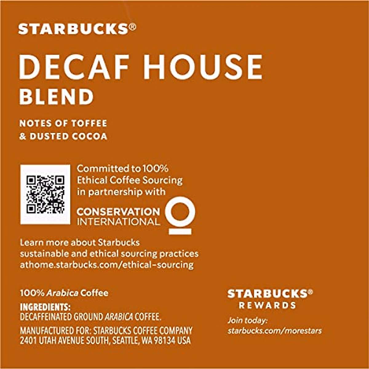 Starbucks Decaf House Blend Coffee K-Cup Pods, Medium Roast Decaffeinated Ground Coffee K-Cups for Keurig Brewing System, 10 CT K-Cups/Box (Pack of 2)