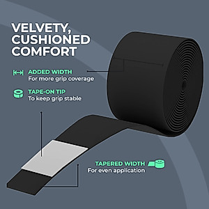 ADV Pickleball Grip Tape - Very Durable, Sweat Absorbing Pickleball Overgrip Tape - Dry & Comfortable FeltTac Pickleball Paddle Grip Tape - Easy to Use & Easy to Install (Black)
