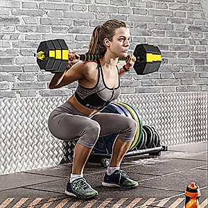 Adjustable Weights Dumbbells Set,Non-Rolling Adjustable Dumbbell/BarbellSet, Free Weights Dumbbells Set With Connecting,Hexagon,Dumbbell Weights Set for Home Gym, Fitness Equipment for Men Women (20lbs)