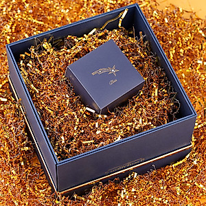 Kolewo4ever 1LB Crinkle Cut Paper Shred Filler Metallic Shredded Paper Filler Strands Shred Raffia Tissue Craft Bedding Cushion, Wedding Birthday Bridesmaid Engagement Gift Box Bag Retail (Gold)