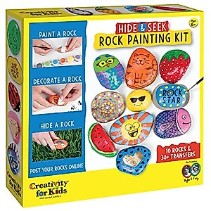 Creativity for Kids Hide & Seek Rock Painting Kit - Arts & Crafts For Kids - Includes Rocks & Waterproof Paint