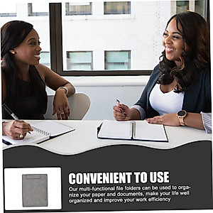 Realtor Supplies 3pcs Folder Board Folder Organizer Clipboard Document Organizer Exam Paper Base Writing Board Agent Supplies Office Supply A4 Grey Pu Paper Record Board