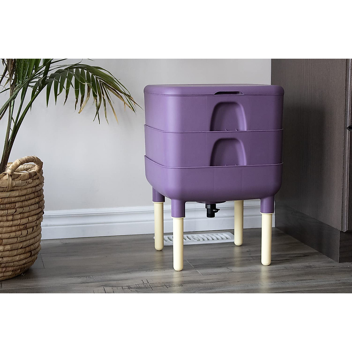 FCMP Outdoor - The Essential Living Composter, 2-Tray Worm Composter, Plum