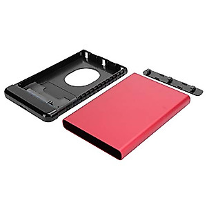 Garsentx Portable External Hard Drive Box 8TB SSD/HDD SATA Slim 2.5 Inches USB 3.0 Easy Installation for Windows (Red)