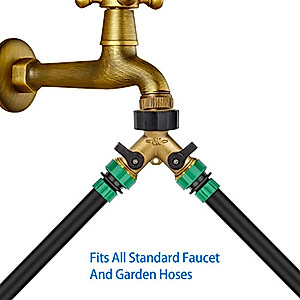 3 Pack Hose Splitter, Heavy Duty Garden Hose Splitter 2 Way Y Valve Hose Connector Splitter Solid Brass Garden Hose Adapter With Extra 12 Rubber Washers, Fit For All Standard Faucet And Garden Hose