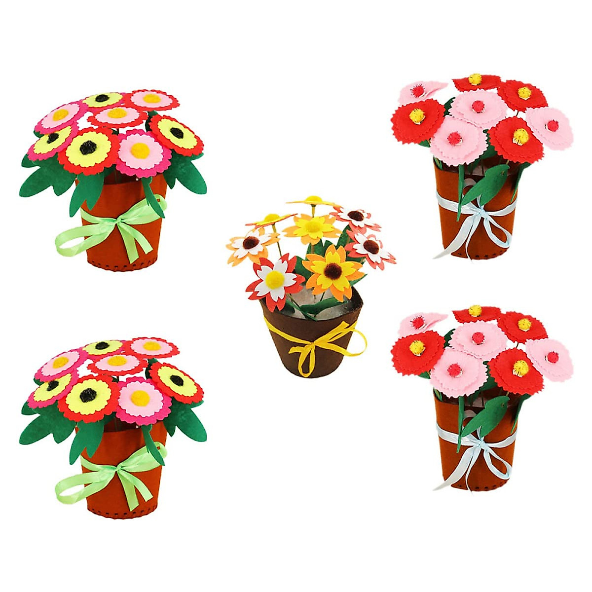 Veemoon DIY Flower Craft Kit 20 Sets Handmade Potting Material Bonsai Tree Artificial Child Non-Woven Fabric Handicraft Materials