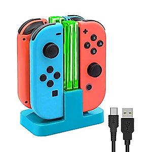 Charging Dock Replacement for Switch & Charger for Switch OLED Console for Joy Cons, Charging Station for Switch with a USB Type-C Charging Cord (Blue)