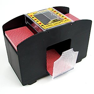 Trademark Poker Automatic Card Shuffler ? Battery Operated, 4 Deck Playing Card Dispenser ? Game Night Casino Equipment and Accessories, Black