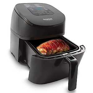 Nuwave 4.5-Qt Brio Air Fryer, 100 Pre-Programmed Recipes & 100 Memory Slots to Save & Recall Favorite Recipes, 100°F-400°F, Linear Thermal (Linear T) Technology for Perfect Results (Renewed)