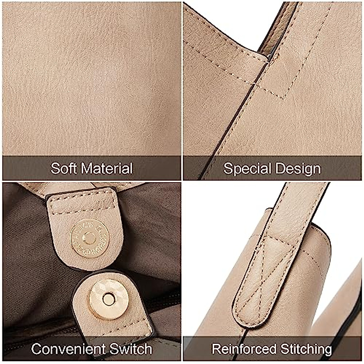 CLUCI Purses for Women Tote Handbags Vegan Leather Hobo Bags Fashion Large Ladies Shoulder Bag