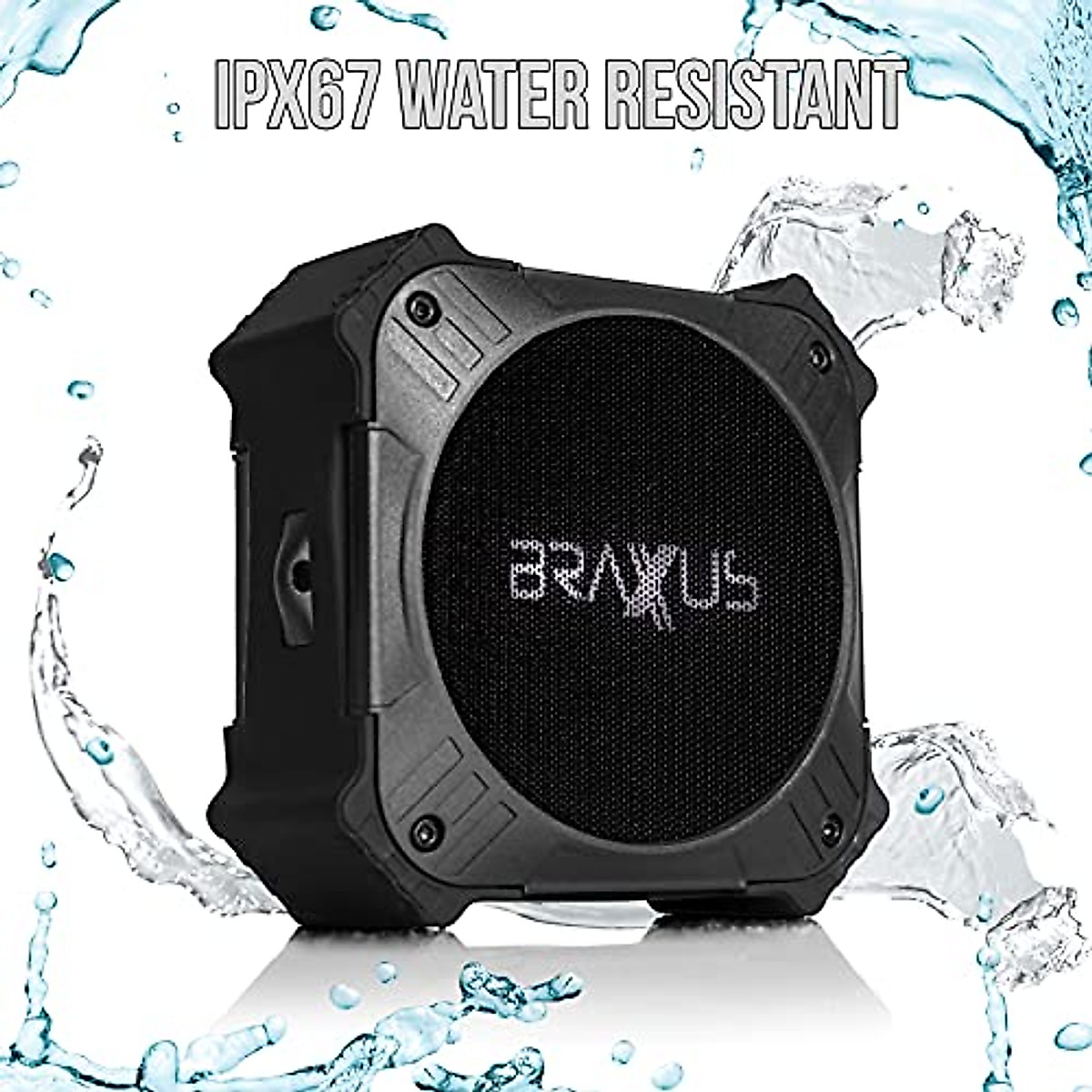 Braxus Solar Bluetooth Speaker, Golf Cart Bluetooth Portable Speaker, TWS, 5w, 30+ Hours Playtime/Outdoor Portable Speaker Solar Charger IPX6 Waterproof Bluetooth Speaker