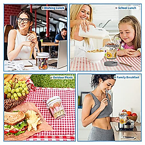 Overnight Oats Containers with lids and Spoons: 16 oz Mason Jars for Overnight Oats - 4 Pack Glass Meal Prep Container for Oatmeal - Food Storage Containers/Canning Jars/Food Jars & Canisters