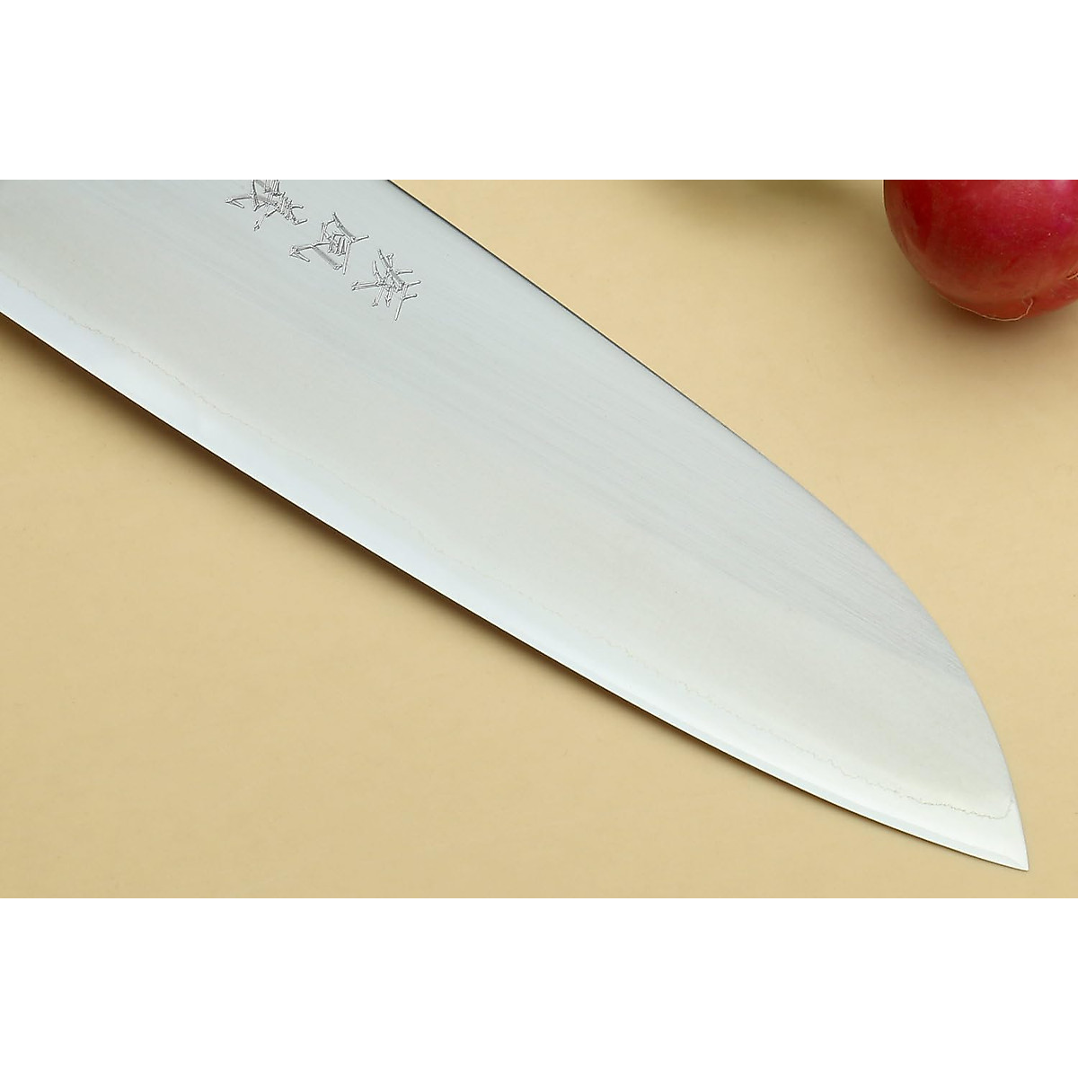 Yoshihiro White Steel #1 Stainless Clad Japanese Santoku Multipurpose Chef Knife with Rosewood Handle (6.5"(165mm) & Saya Cover)