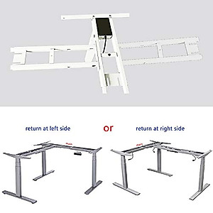 VWINDESK VJ301 L Shaped Electric Height Adjustable Standing Corner Desk Frame Only W/Triple Motor, Ergonomic Sit Stand Up Height Adjustable Steel Base with Digital Memory Keypad (Black)
