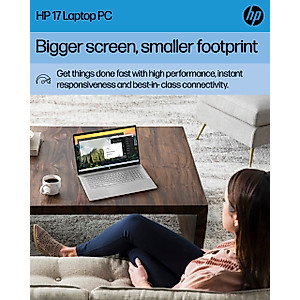 HP 17.3-inch Laptop, 11th Generation Intel Core i5-1135G7, Intel Iris Xe Graphics, 8 GB RAM, 512 GB SSD, Windows 11 Home (17.3-cn0026nr,Natural Silver)