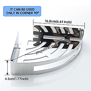 TINYROW 2-Pack Corner Shower Caddy, Stainless Steel Wall Mounted Bathroom Shelf,No Drilling Adhesive Shower Shelf, Storage Rack for Toilet, Shampoo, Kitchen and Dorm