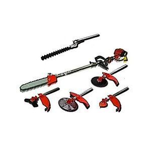 52cc Brush Cutter 6 in 1 Pole Saw Hedge Trimmer Weed Wacker Eater Garden Yard Tool