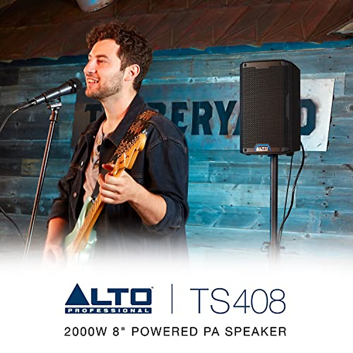 Alto Professional TS408 - 2000W 8" Powered PA Speaker with 3 Channel Mixer, Bluetooth Streaming, Wireless Loudspeaker linking, DSP and Alto App
