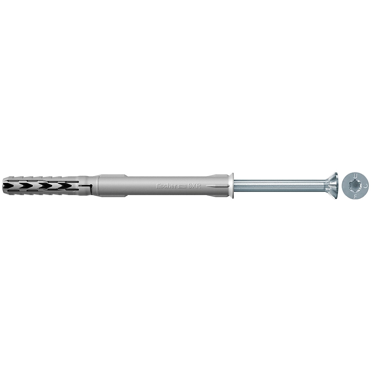 fischer Frame Fixing SXR 10x120 T 3/8" Diameter with Safety Screw Gvz TRX Head 50pcs Low Anchorage Depth Use in Solid and Hollow Building Materials Suitable for Push-Through Installation