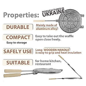 Waffle Maker - Waffle Cone Maker - Krumkake Iron - Wafer Maker - Waffle Makers - Waffle Cone Maker Machine - Stroopwafel Maker - Ice Cream Cone Maker - Wafer Iron - Stroopwafel Iron - Вафельница