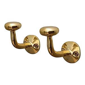 Unlacquered Brass Wall Hooks | Vintage, Antique, Heavy Duty Decorative Hooks for Coats, Towels, Robes | Home Decor, Bathroom, Mudroom, Entryway (Set of 2)